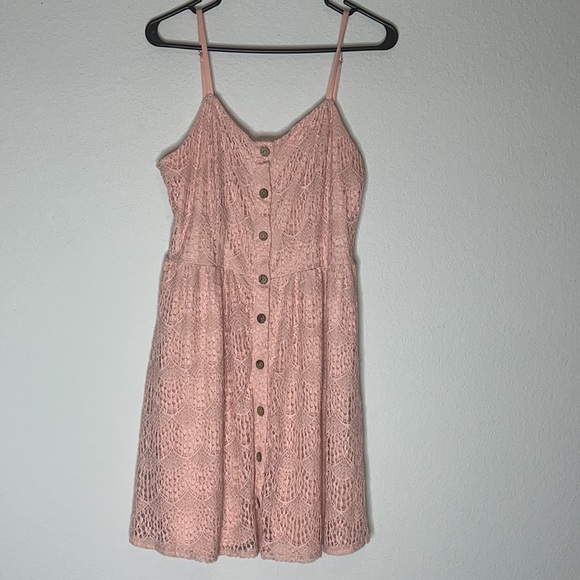 NAIF | Dresses | Naif Pink Crochet Mini Dress | Poshmark
